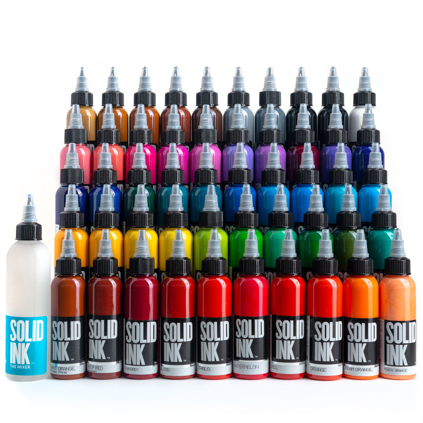 50 Colors Deluxe Tattoo Ink Set – Solid Ink